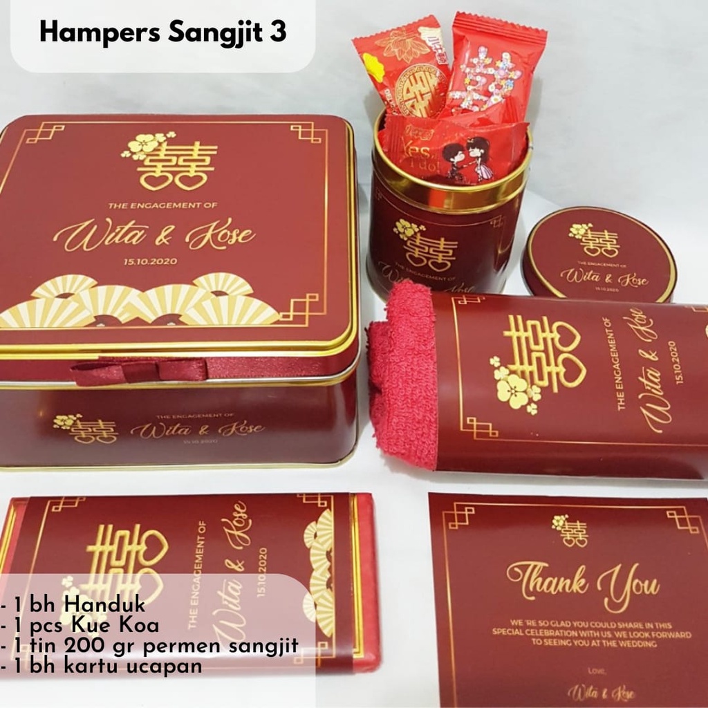 Jual HAMPERS SANGJIT / SOUVENIR WEDDING / ENGAGEMENT / TEAPAI DOUBLE ...