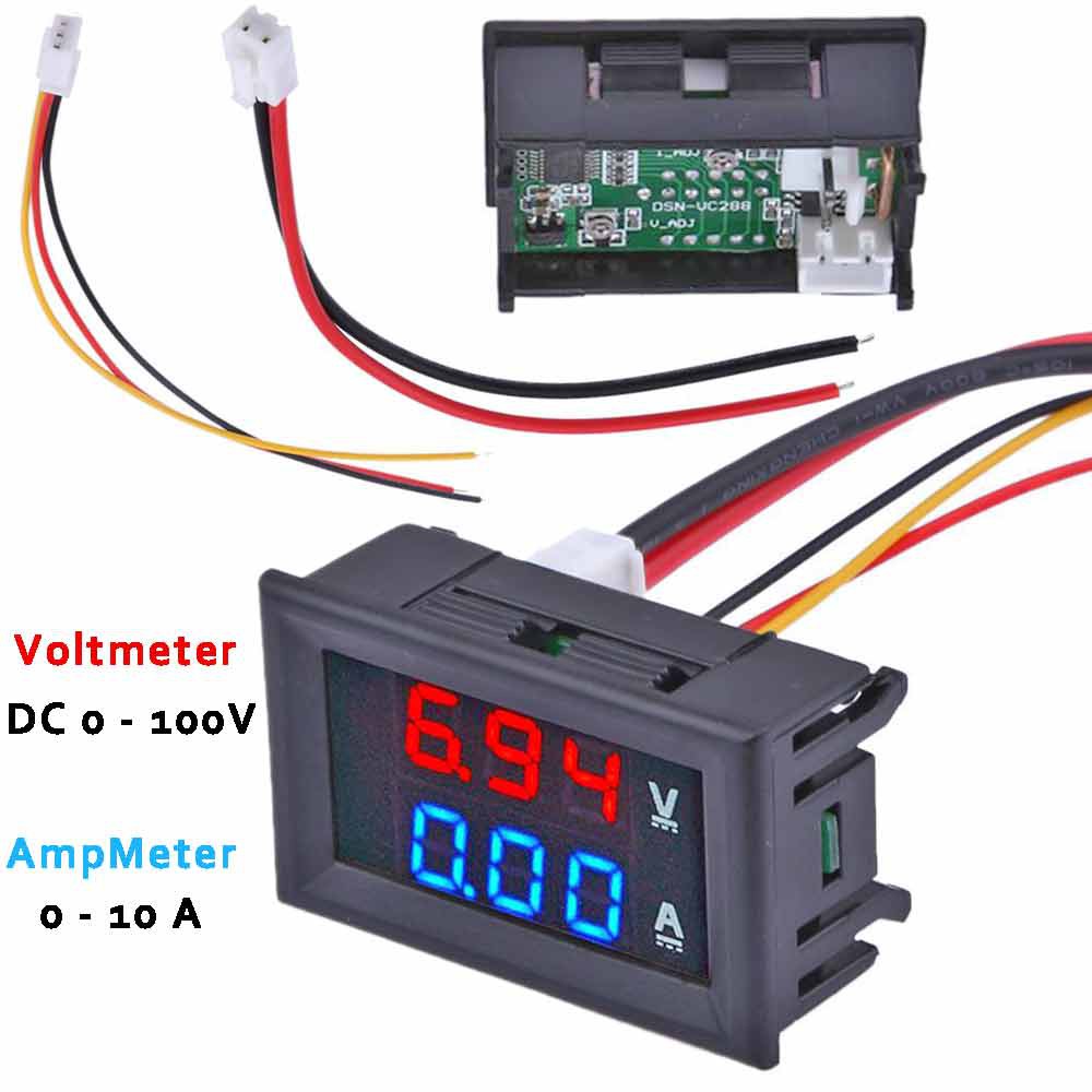 Jual Perlengkapan DIY Alat Pengukur Tegangan Voltmeter dan Amperemeter Voltase Arus DC Built in ...