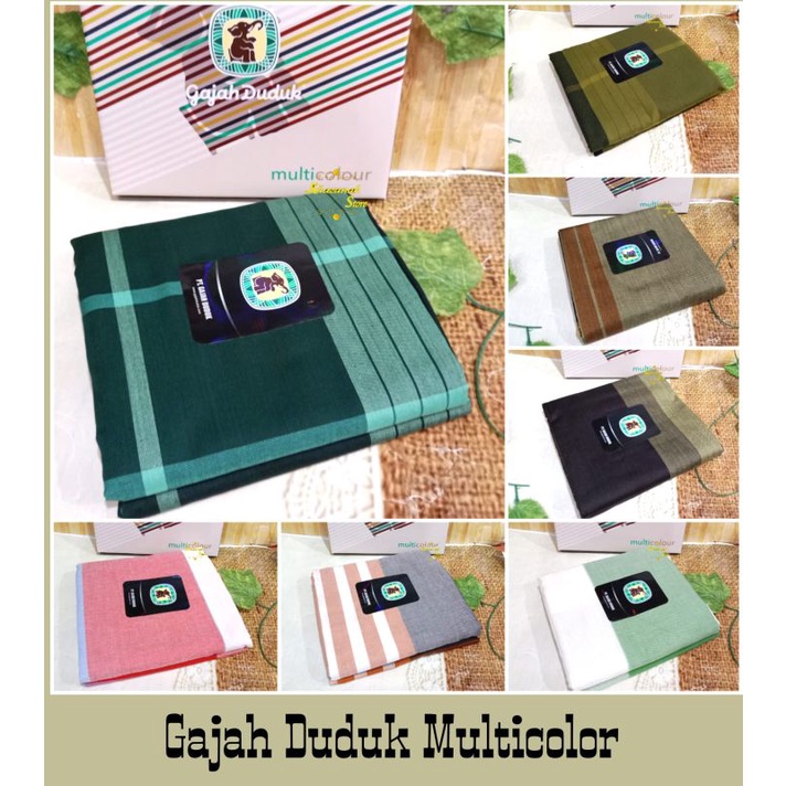 Jual Sarung Gajah Duduk Multi Color/ Sarung Gajah Multi Warna/ Motif Kekinian/ Sarung Dewasa ...