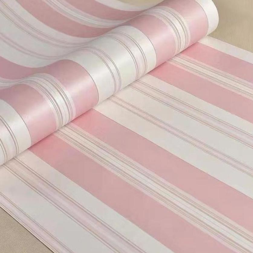 Jual WALLPAPER DINDING ukuran 45 cm x 10 M Motif SALUR GARIS PINK SOFT Terbaru | Shopee Indonesia