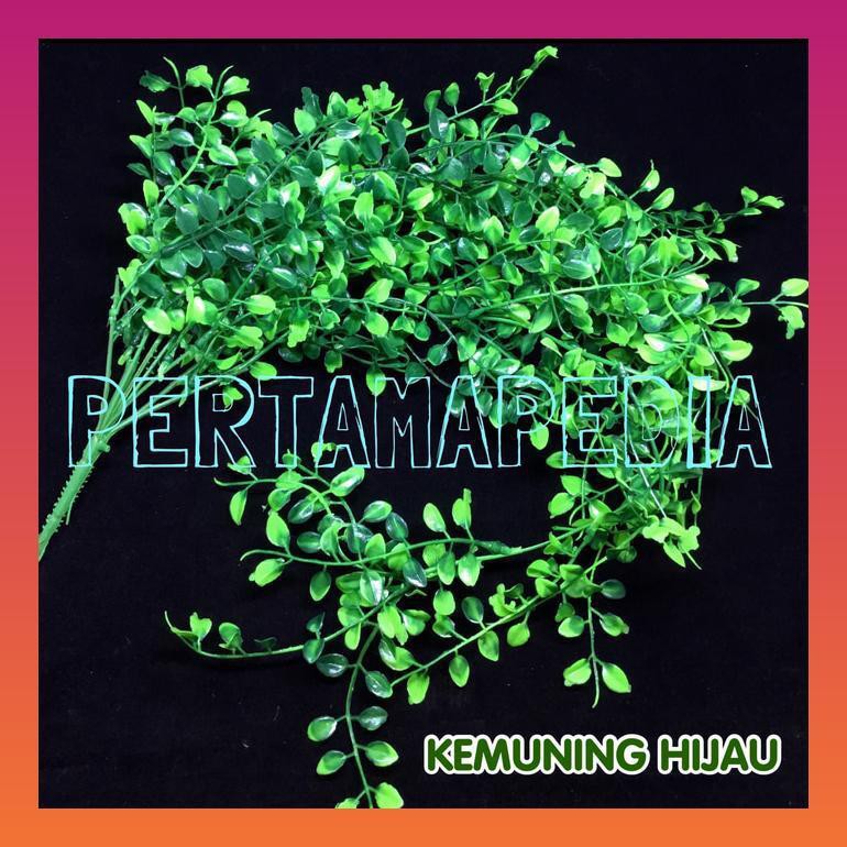 Jual BUNGA PLASTIK /DAUN RAMBAT PLASTIK/ RUMPUT PLASTIK/ KEMUNING HIJAU ...