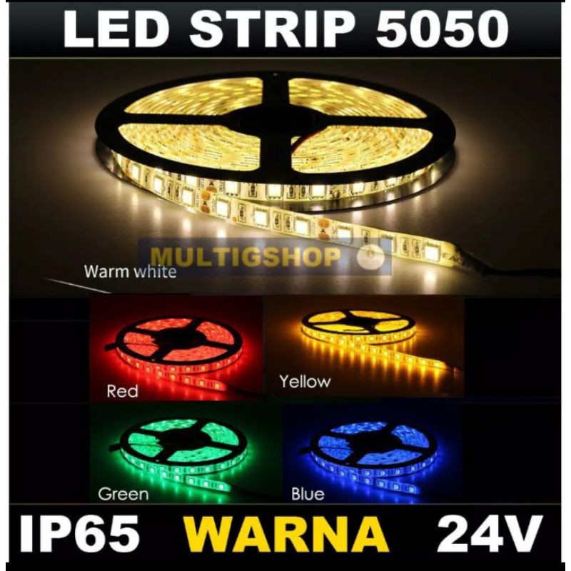 Jual LED strip flexible ip65 mata besar 24v | Shopee Indonesia