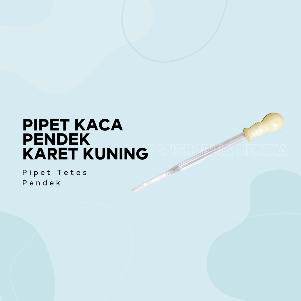 Jual Pipet Kaca Pendek Karet Kuning l Pipet Tetes Pendek Kaca per 10pcs ...