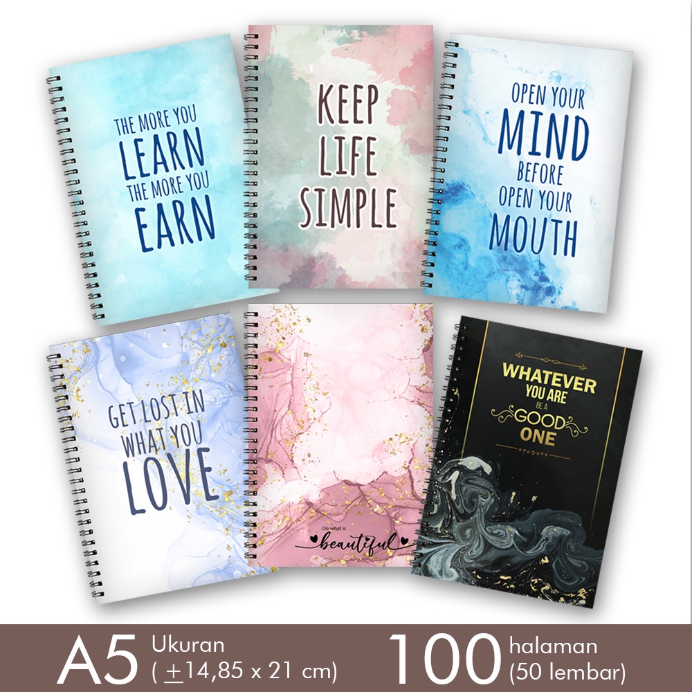 Jual Notebook A5 Spiral Quotes | Shopee Indonesia