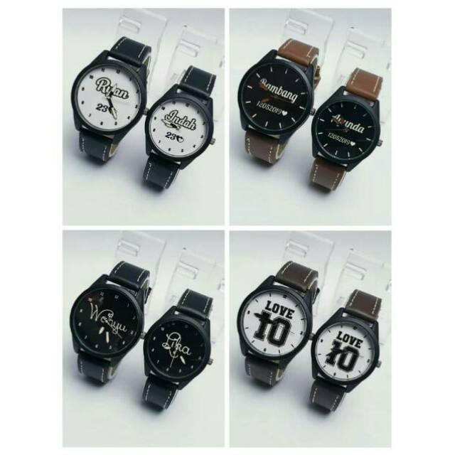Jual Jam tangan custom costum kulit-Jam rubber jam rantai jam nama jam ...