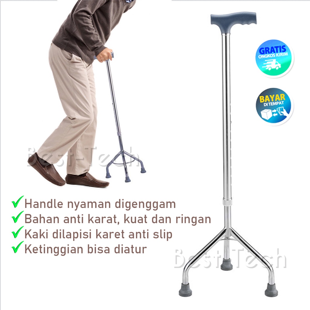 Jual Tongkat Alat Bantu Jalan Tongkat Kaki 3 / Tongkat Orang Tua ...