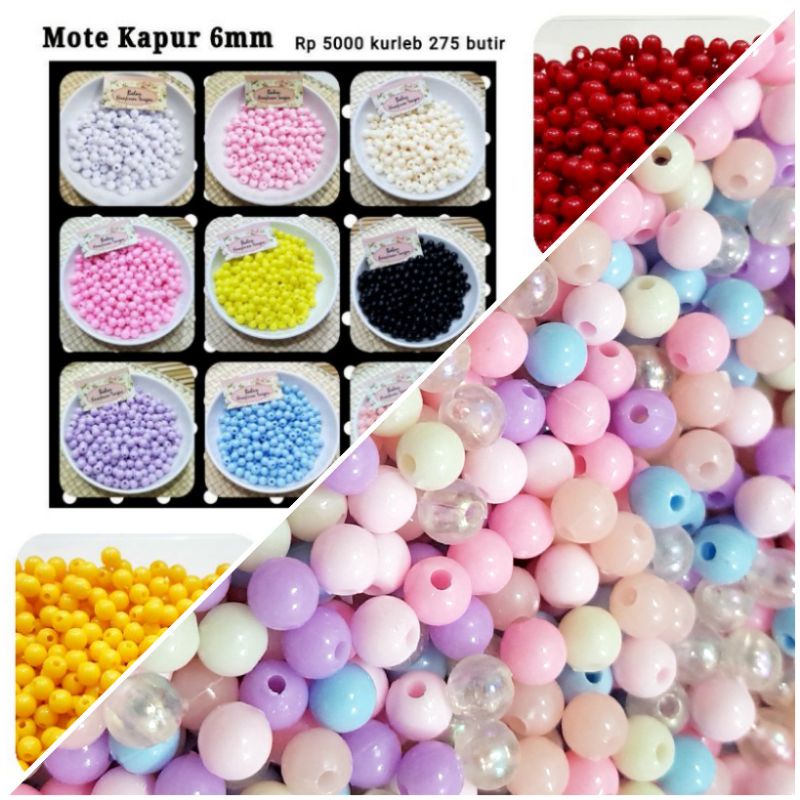 Jual * 25 gram kisaran 200~275 Biji Mote 6mm Manik Kapur Mote Susu Bulat Bahan Strap Mask Korea ...