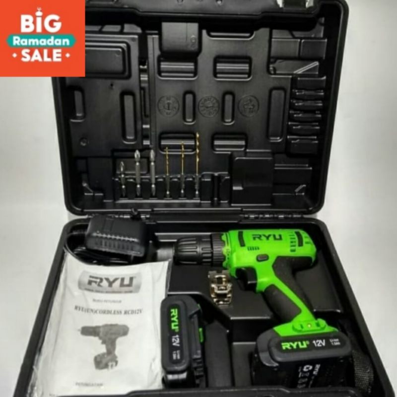 Jual Mesin Bor Cordless 12V Tekiro Ryu RCD 12V Bor Baterai Bor Charger ...