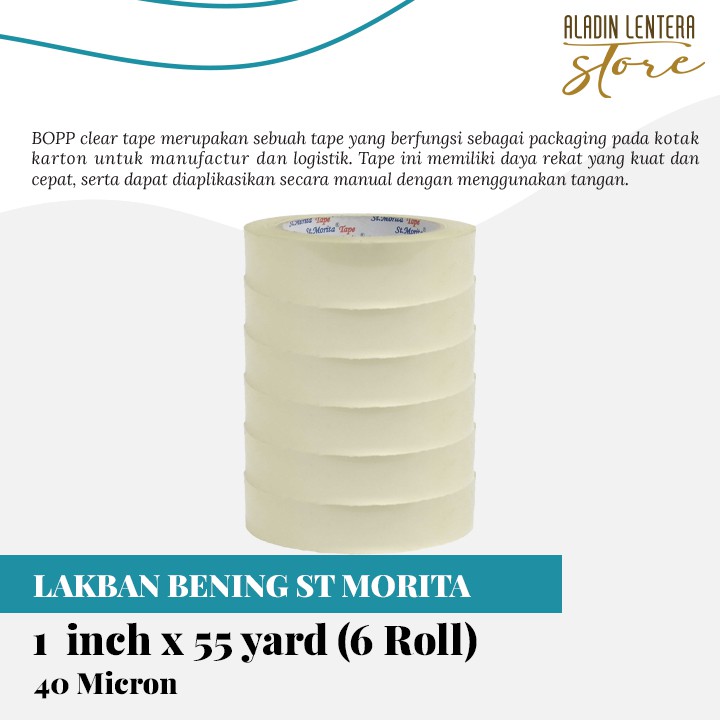 Jual LAKBAN BENING SUPER MURAH ST.MORITA 1inch x 55yard | Shopee Indonesia