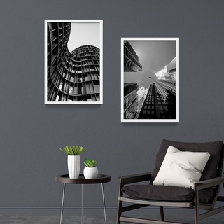 Jual Poster Gedung Hitam Putih Wall Decor Monochrome Architecture Art ...