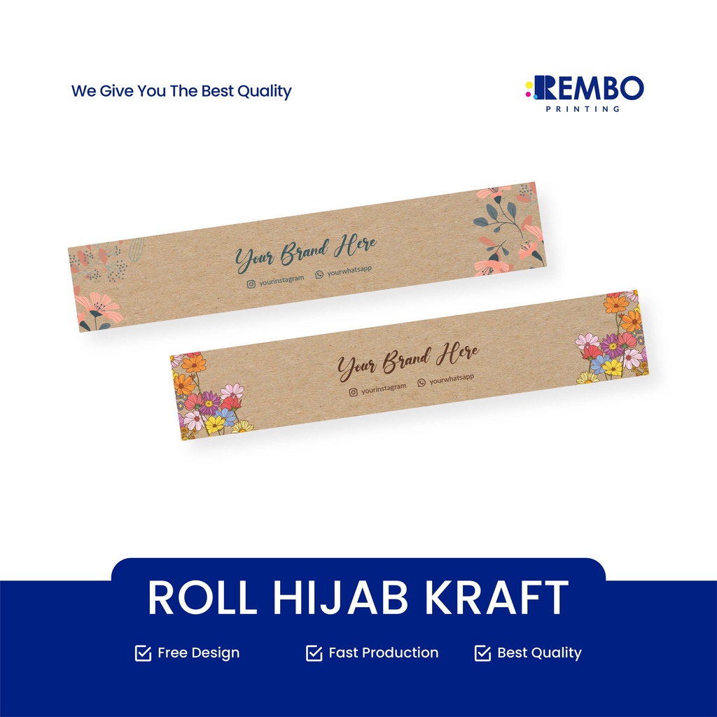 Jual ROLL HIJAB KRAFT CRAFT *FREE DESIGN* / ROLLER HIJAB / LABEL ...