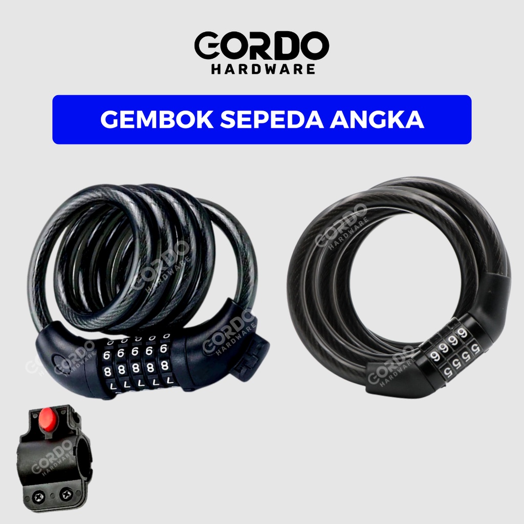 Jual Gembok Sepeda Anti Maling Kode Angka 4 5 Digit / Gembok Sepeda ...