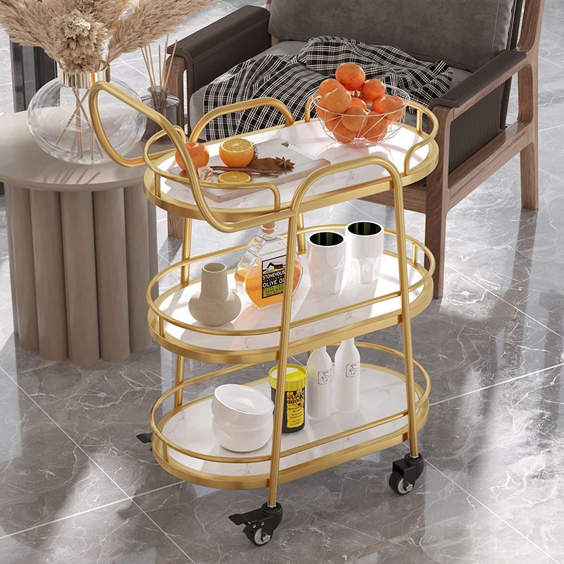 Jual Gold Marble Serving Food Trolley Hotel - Troli Makanan restoran ...