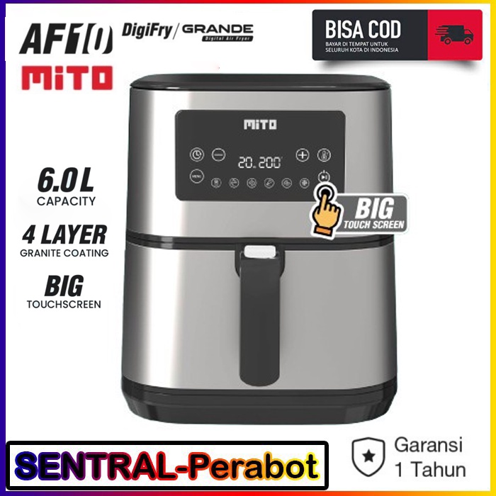 Jual Digital Air Fryer MITO Grande AF10 Kapasitas 6 Liter - TERBARU ...