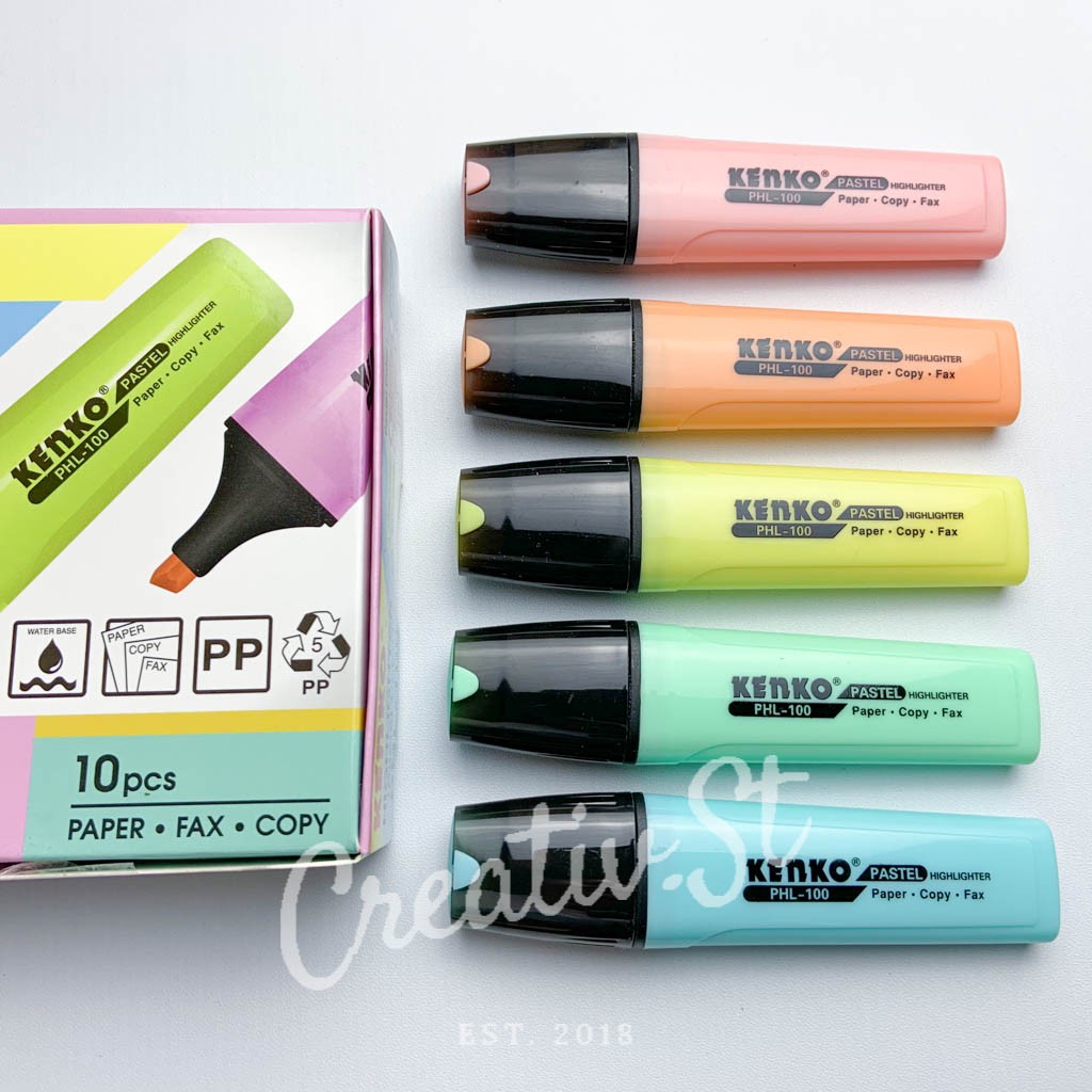 Jual KENKO Highlighter / Penanda Pastel Neon Colour Hl-100 | Shopee ...