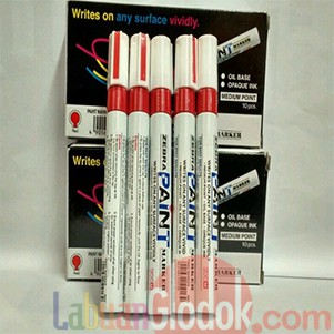Jual Spidol Paint Marker Zebra merah- Medium Point Isi 10 Pcs merah ...