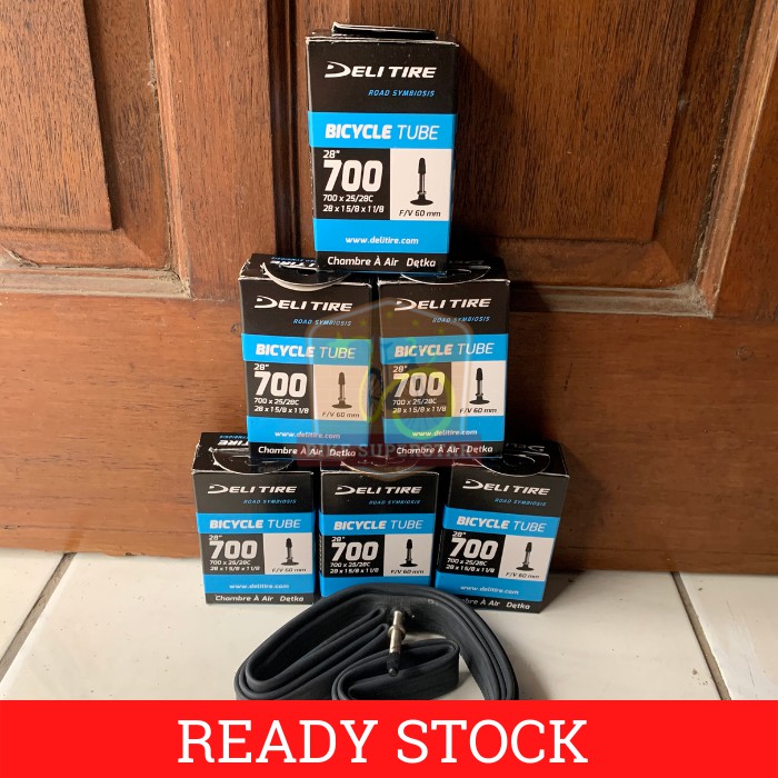 Jual Ban Dalam Sepeda Ukuran 700 x 25 / 28 c Swallow Deli Tire FV Pentil Presta 6 cm 60 mm ...