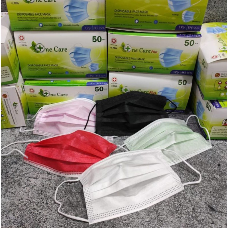 Jual MASKER ONECARE ONE CARE 3PLY EARLOOP BNPB MEDICAL GRADE - WARNA ...