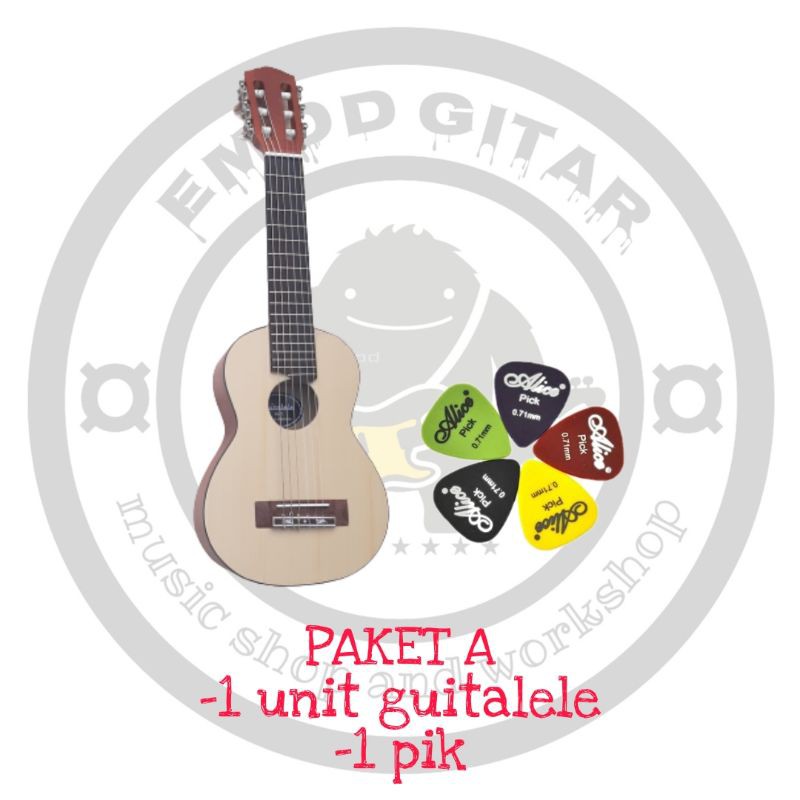Jual gitarlele guitalele gitar kecil gitar mini gitarlele senar 6 nilon ...