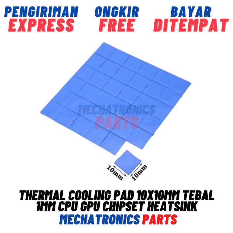Jual THERMAL COOLING PAD 10x10mm TEBAL 1mm CPU GPU CHIPSET HEATSINK ...