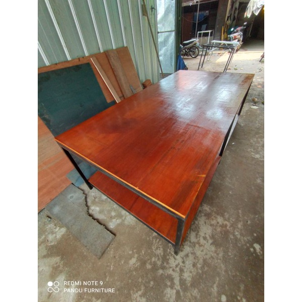 Jual Meja Konveksi Kain Potong Model 2 Alas Papan Triplek Custom ...