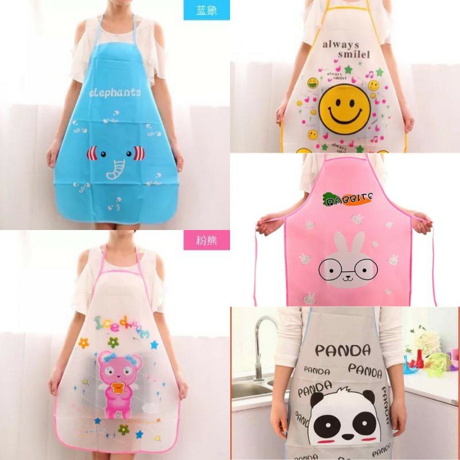 Jual Celemek Dapur Apron Masak Anti Air Motif Celemek Karakter Kartun ...