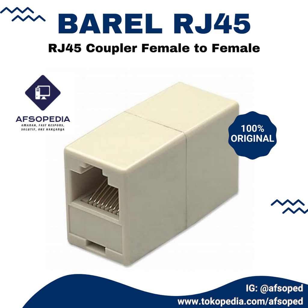 Jual Barel RJ45 Sambungan Kabel LAN Female to Female | Shopee Indonesia