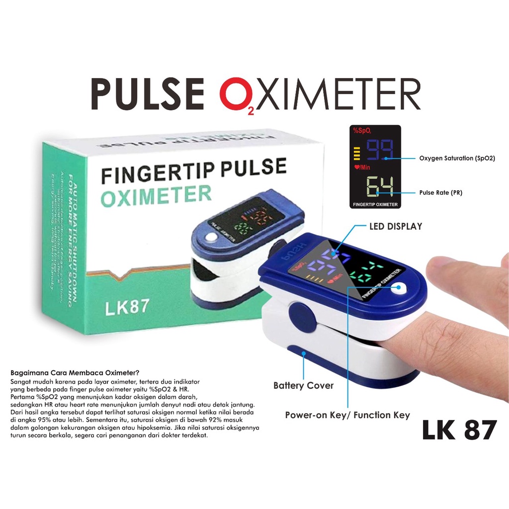 Jual OXIMETER LK87 IMPOR/PULSE FINGERTIP OXIMETER LK87 | Shopee Indonesia