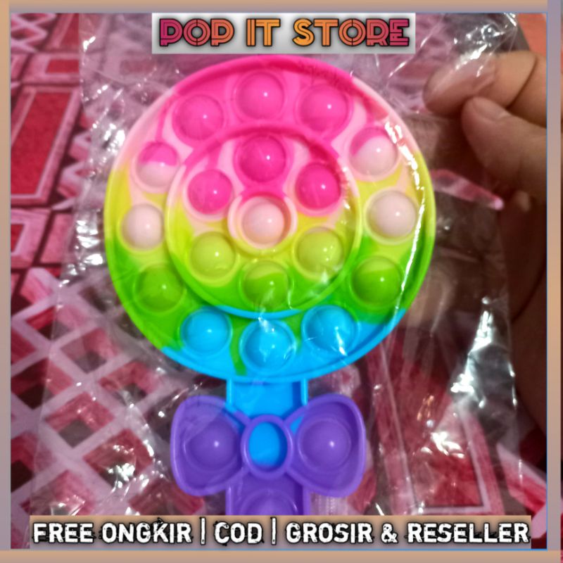 Jual Pop It Lolipop Rainbow | Popit Lolipop Pelangi | Shopee Indonesia