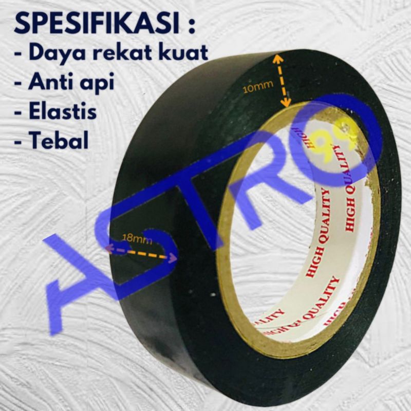 Jual Isolasi Listrik PVC Hitam Tahan Panas 20yard Vinyl Electrical Tape ...