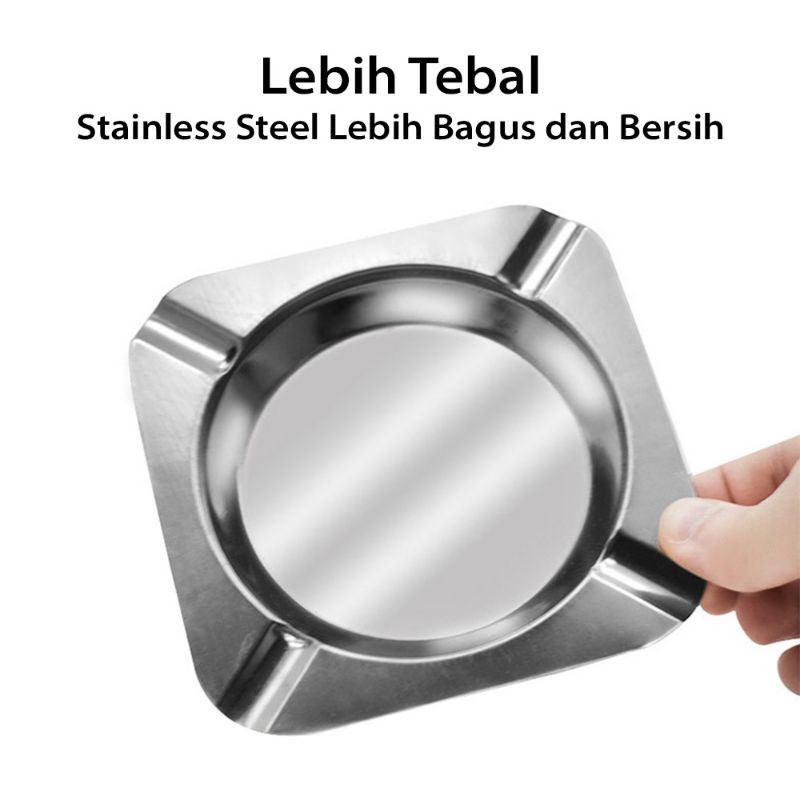 Jual ASBAK KOTAK STAINLESS/TEMPAT ABU ROKOK | Shopee Indonesia
