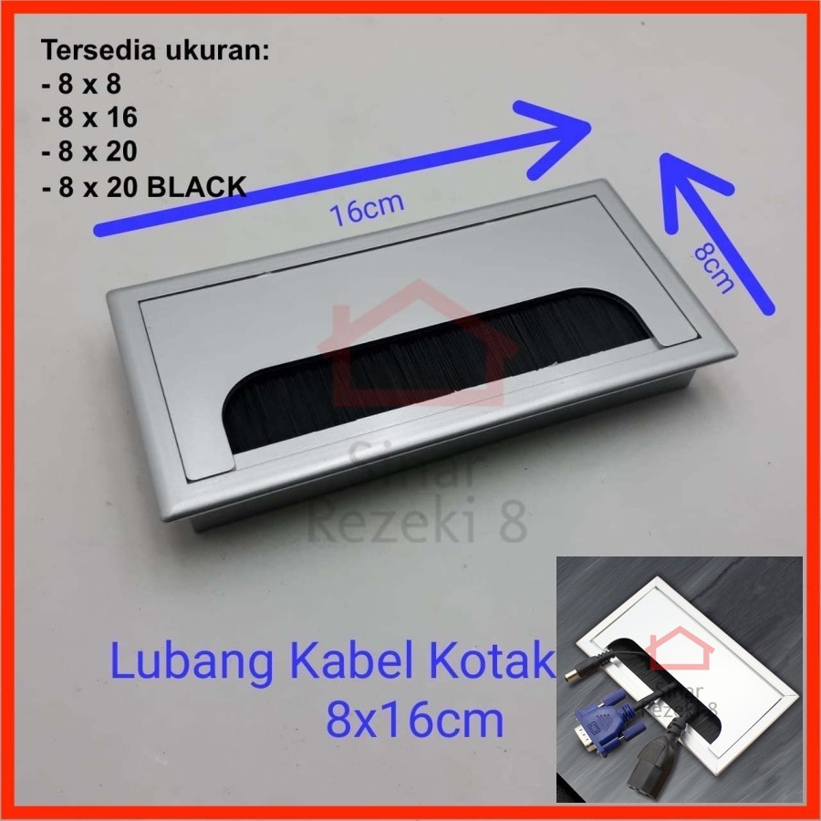 Jual Tutup Lubang Kabel 8 x 16 M PVC Meja Kantor Kotak Bulu Cable Hole ...
