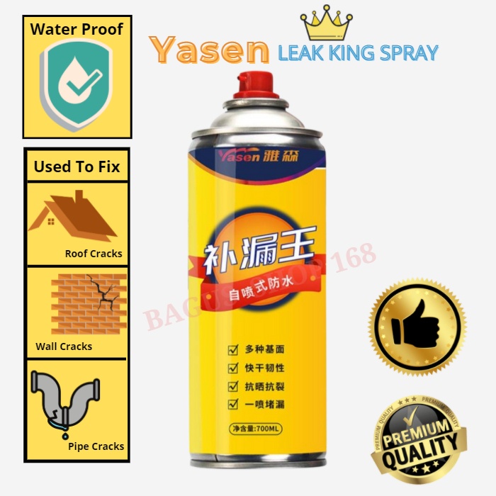 Jual YASEN LEAK KING Spray anti bocor waterproof spray tahan air 700ml ...