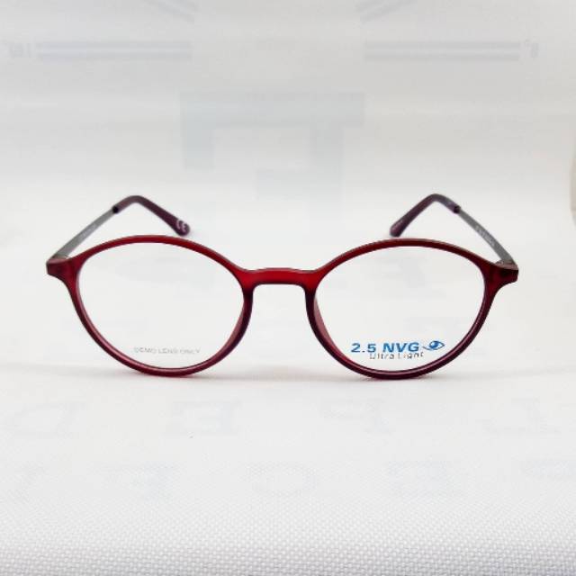 Jual NVG FRAME KACAMATA PLASTIK BULAT MERAH ORIGINAL TIPIS RINGAN ...