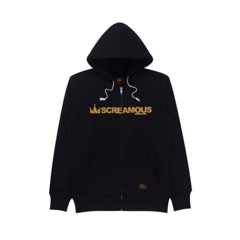 Jual Screamous Hoodie LEGEND ZIP ON GOLD BLACK | Shopee Indonesia