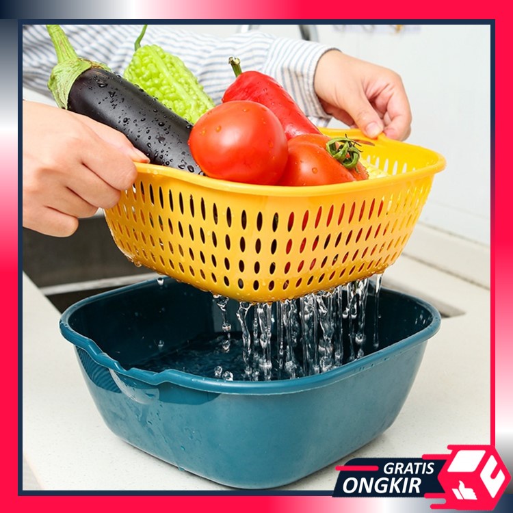 Jual Gratis Ongkir - H5441 Wadah Cuci Peniris Beras Buah / Keranjang ...