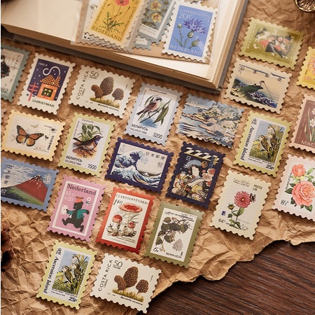 Jual HI412 Stiker Motif Perangko Stamp Postage Gaya Vintage Aesthetic ...