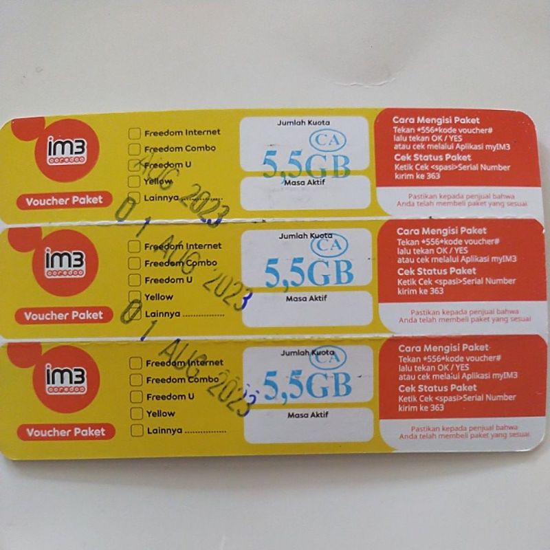 Jual VOUCHER DATA INDOSAT FREEDOM 5,5 GB | Shopee Indonesia