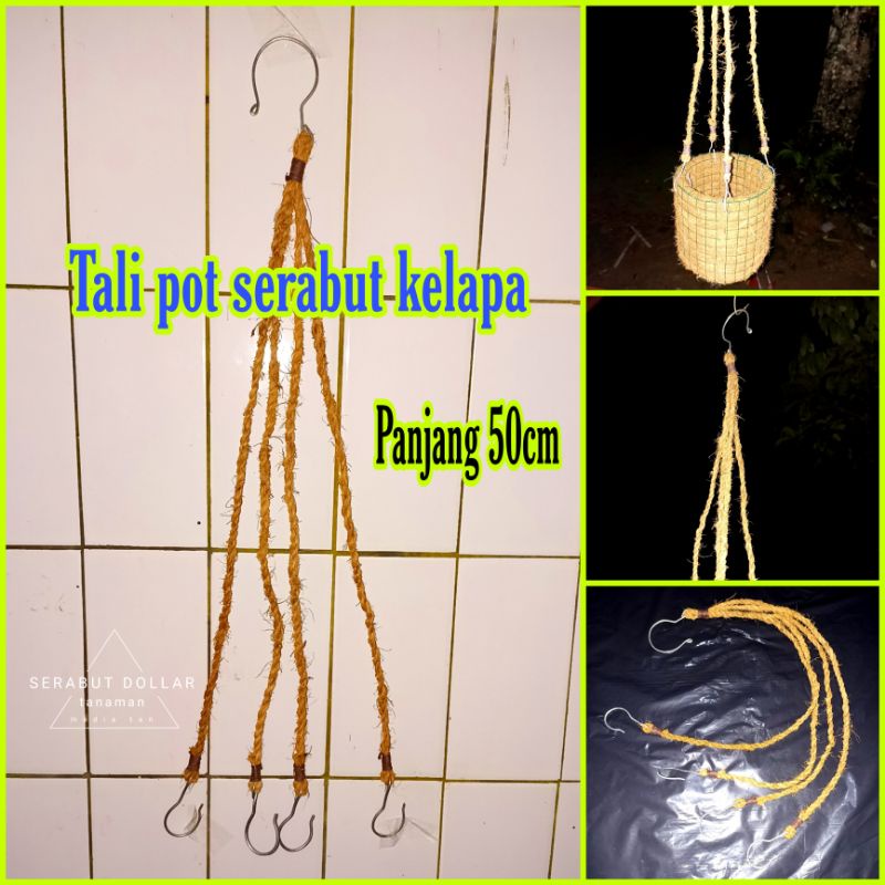 Jual Tali pot serabut kelapa/Tali pot gantung/Tali gantungan pot sabut ...