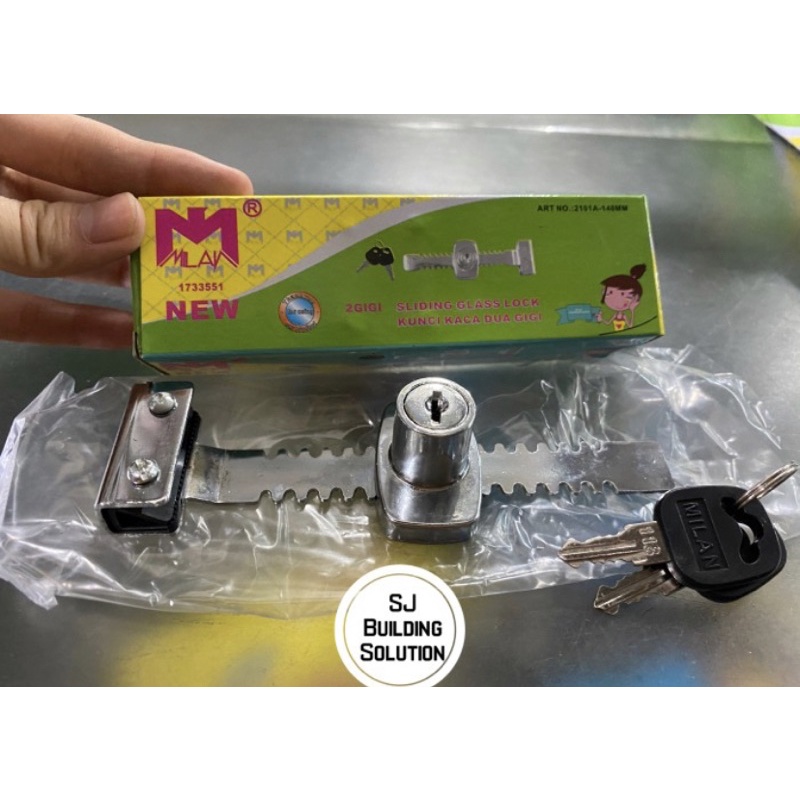 Jual Kunci Kaca Geser Dua Gigi / Sliding Glass Lock Milan Bagus Tebal ...