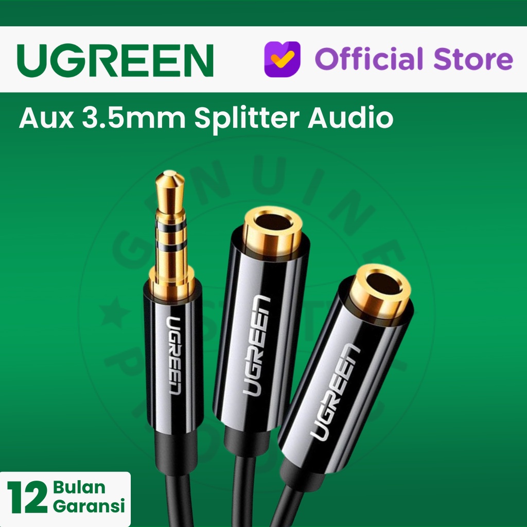 Jual UGREEN Splitter Aux Audio 3.5mm to Dual Audio - AV134 | Shopee ...