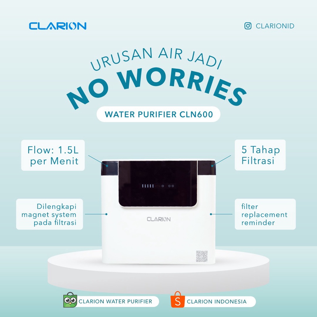 Jual CLARION, Water purifier, CLN-600, Pemurni Air, RO Purifier ...