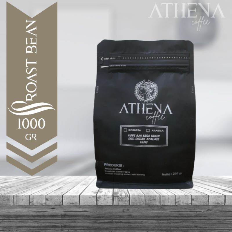 Jual ATHENA kopi robusta, java coffee ROAST BEAN 1000gram | Shopee ...