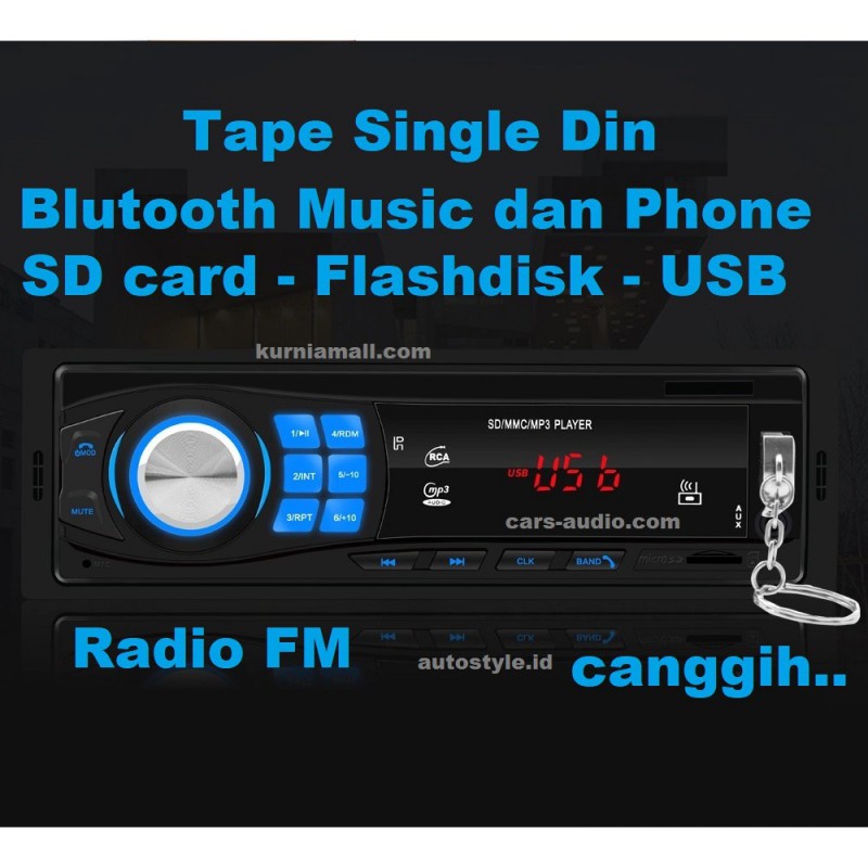 Jual Tape Mobil Single Din Bluetooth calls Deckless 12V - 12V MP3-S210L ...