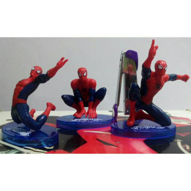 Jual spiderman isi 3 tatak biru mainan spiderman figure spiderman ...