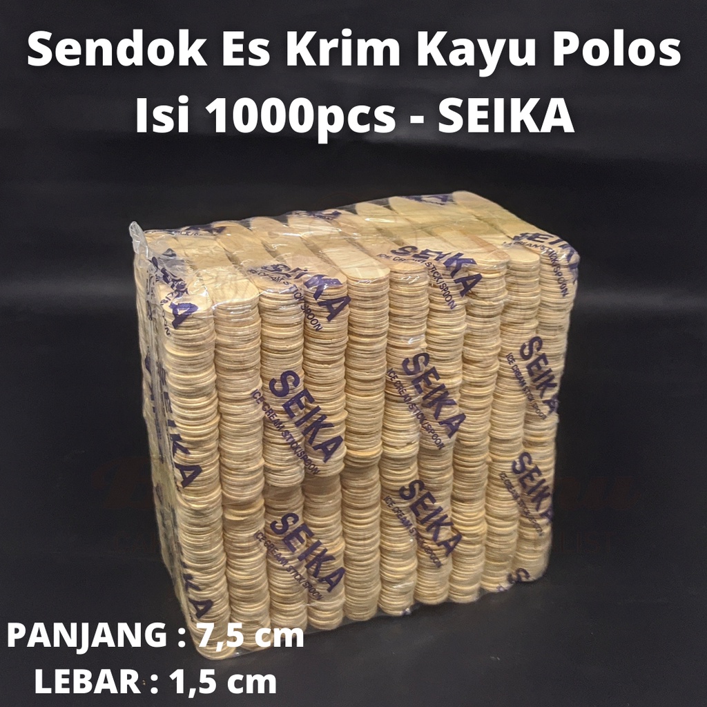 Jual Stick Es Krim Sendok Ice Cream Kayu Polos Isi 1000 Merk Seika ...