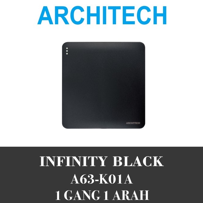 Jual ARCHITECH INFINITY BLACK A63-K01A Sakelar/CETEKAN Lampu 1 Gang 1 ...