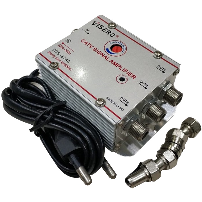 Jual CATV Signal Booster Amp/Penguat Signal 3 output 40dB-VISERO (VCS ...