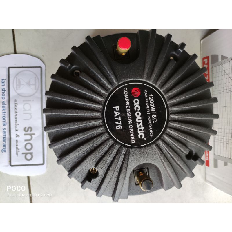 Jual Driver Tweeter Acoustic PA776 PA 776 1200 Watt Maxx Coil 2,85 ...