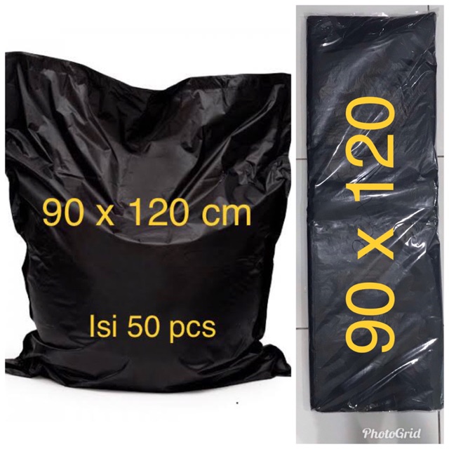 Jual Kresek kantong plastik sampah hitam tebal besar 90 x 120 trash bag garbage bag jumbo ...